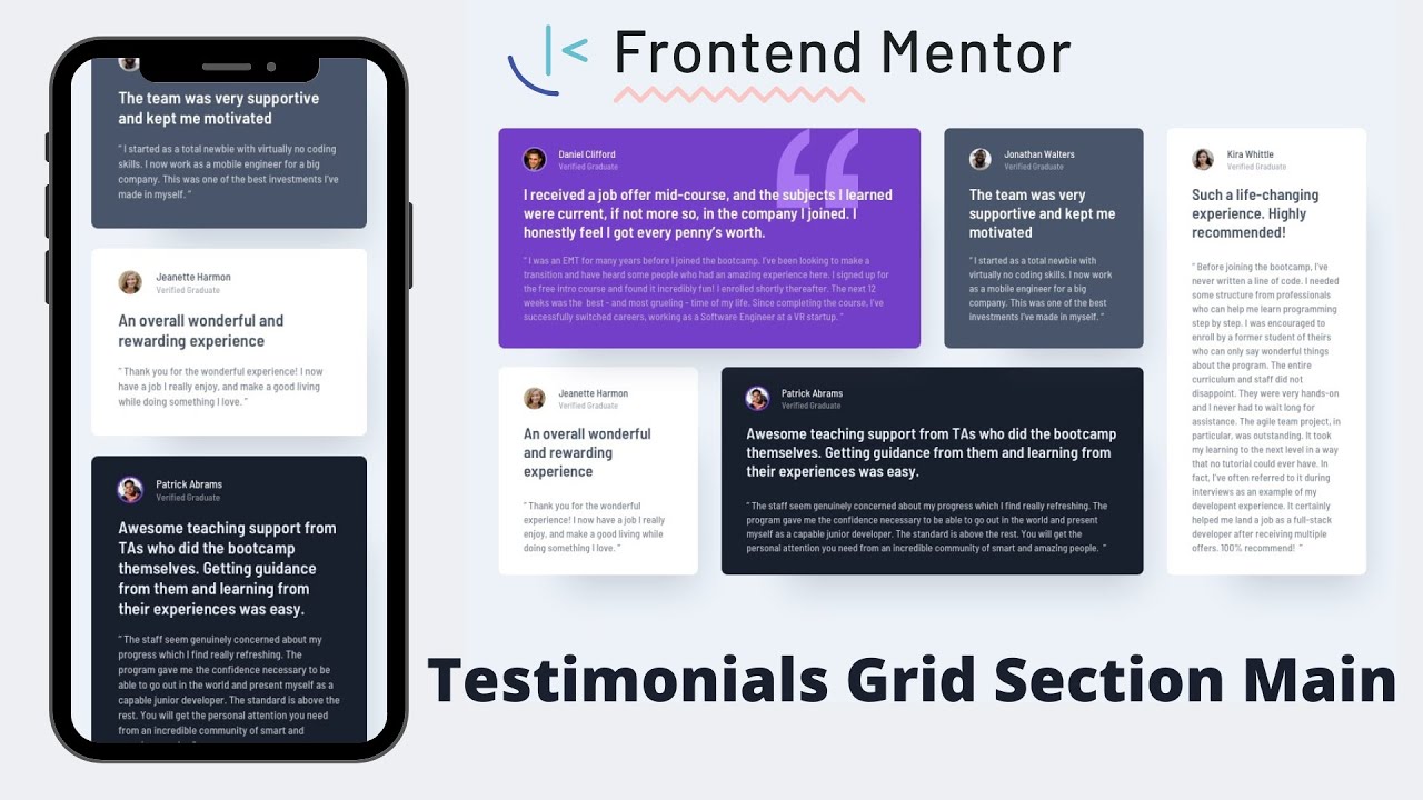 Testimonials Grid Section Main - Frontend Mentor Challenge