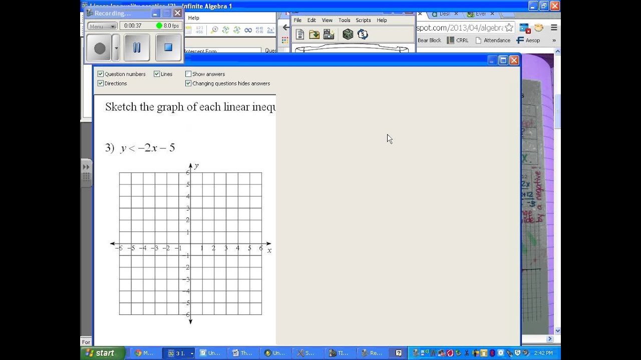 Graphing linear inequalities example 3