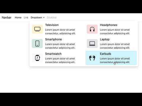 Dropdown Mega Menu Bootstrap 5 #2 | Mega Menu with Icons