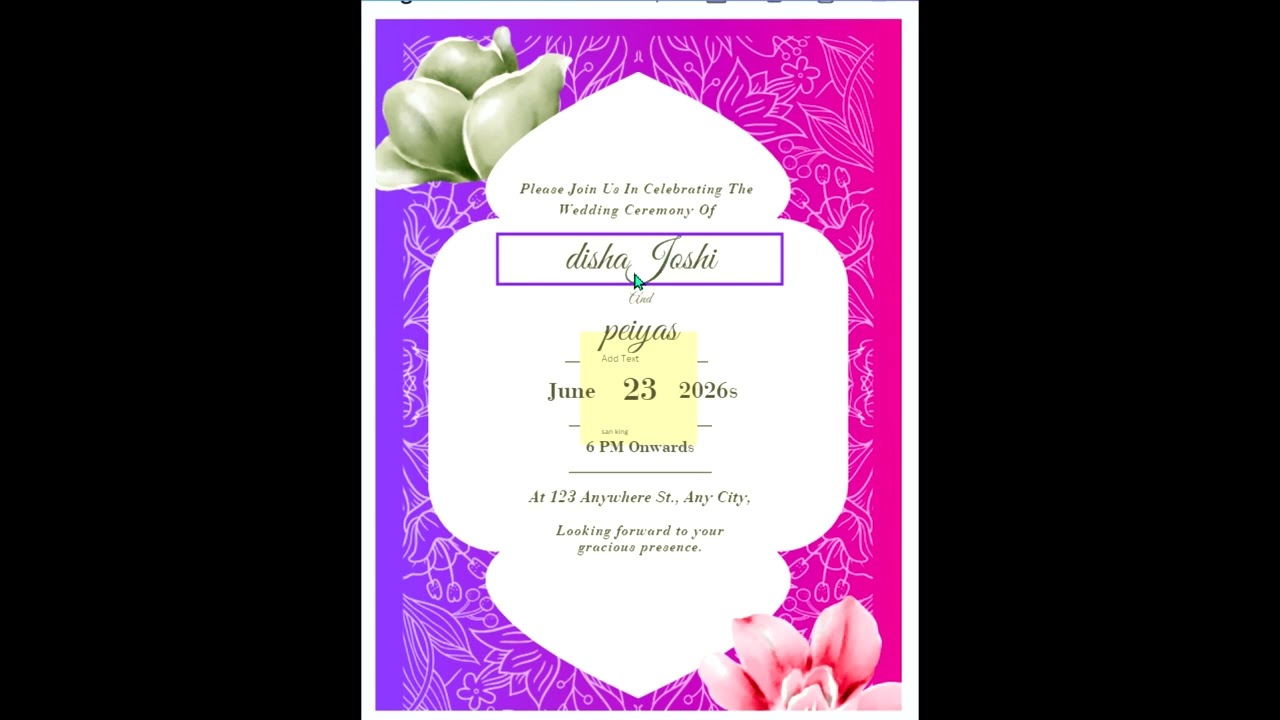 20 Wedding  Editable Template  !00% Free