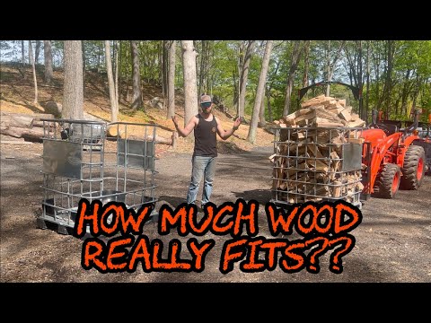 #370 How Much Firewood is REALLY in an IBC Tote Filled Off a Conveyor???