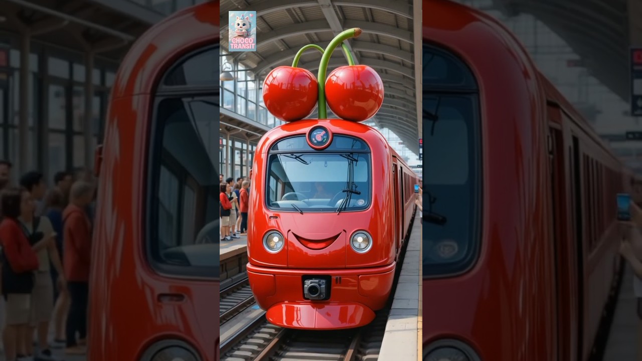 Cherry Themed Train 🎀 Would you like to ride? #train​ #travel #cherry #cute​ #funny​