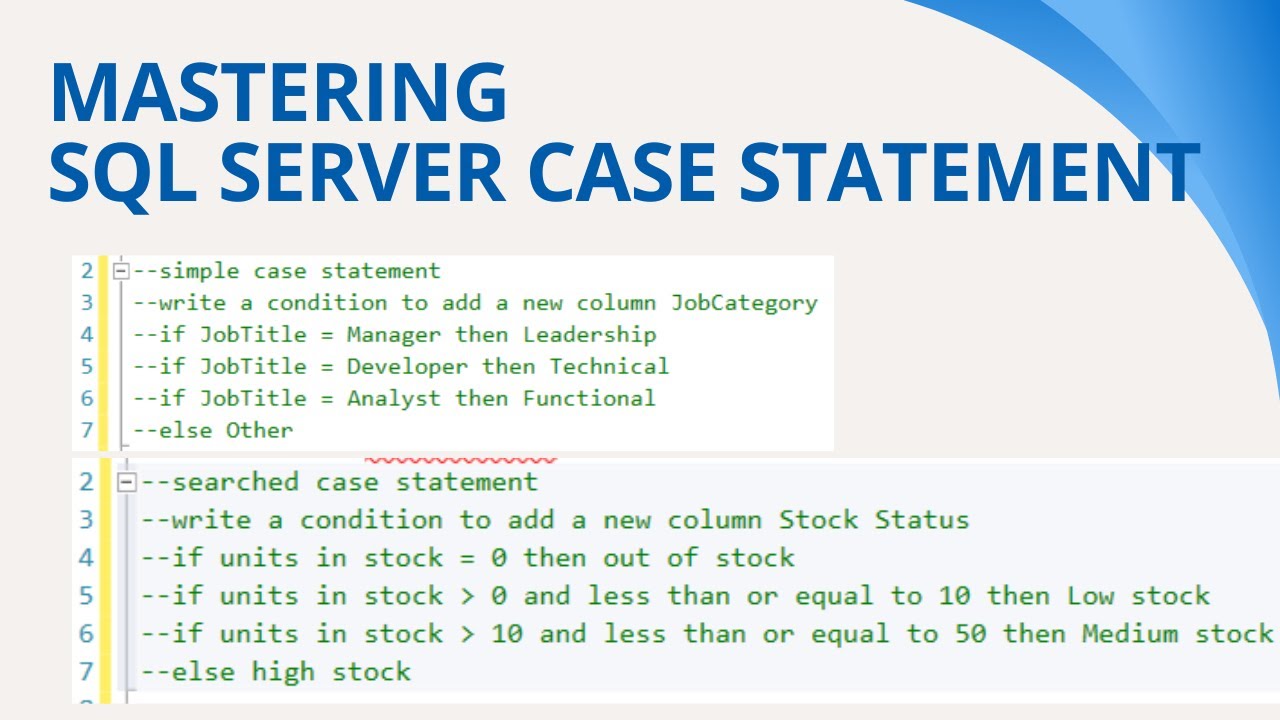 49 Mastering SQL Server CASE Statement