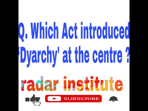 Which Act introduced ‘Dyarchy' at the centre