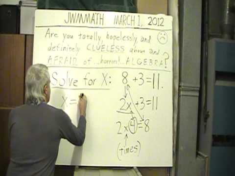Mathematics - basic algebra - solve for x in the equation 2x + 3 = 11.