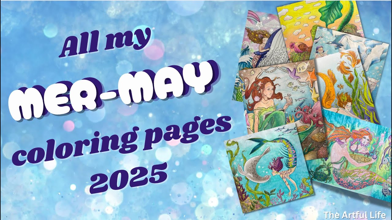 MER-MAY coloring pages 2025 - The Artful Life with FREE coloring page download