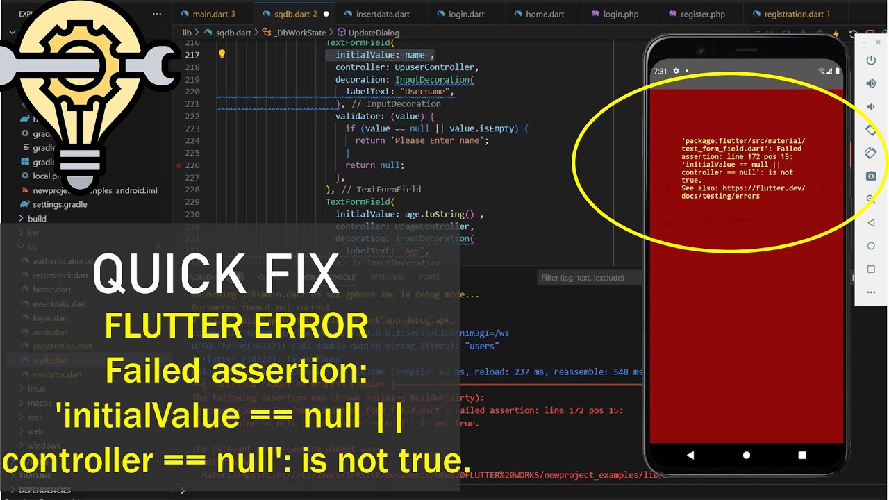 FLUTTER ERROR || Failed assertion: 'initialValue == null || controller == null': is not true.