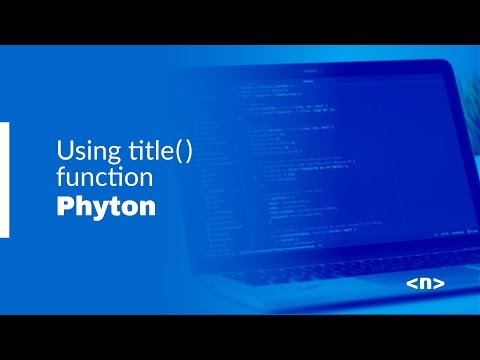 Python - Using title() function