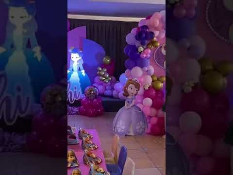 Sofia the first themed Birthday Party | Stage and Balloon Set-up #shortvideo