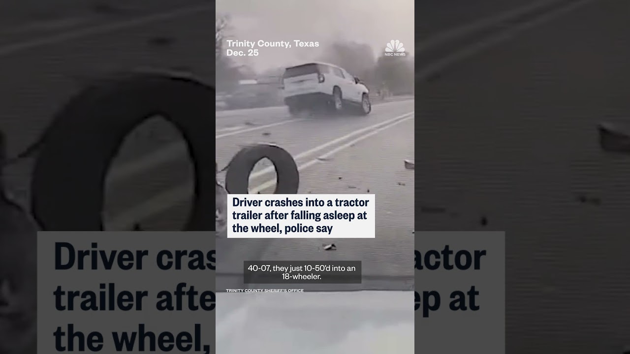 Driver crashes into tractor-trailer after falling asleep
