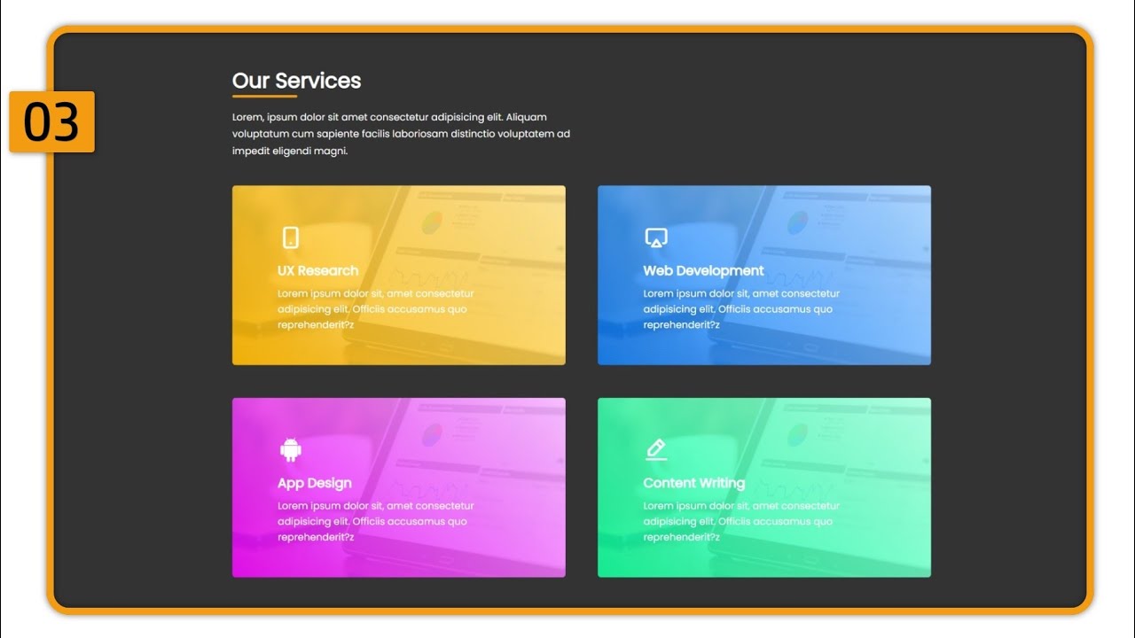#3 Responsive Our Services Section Using HTML and CSS | Crown Coder