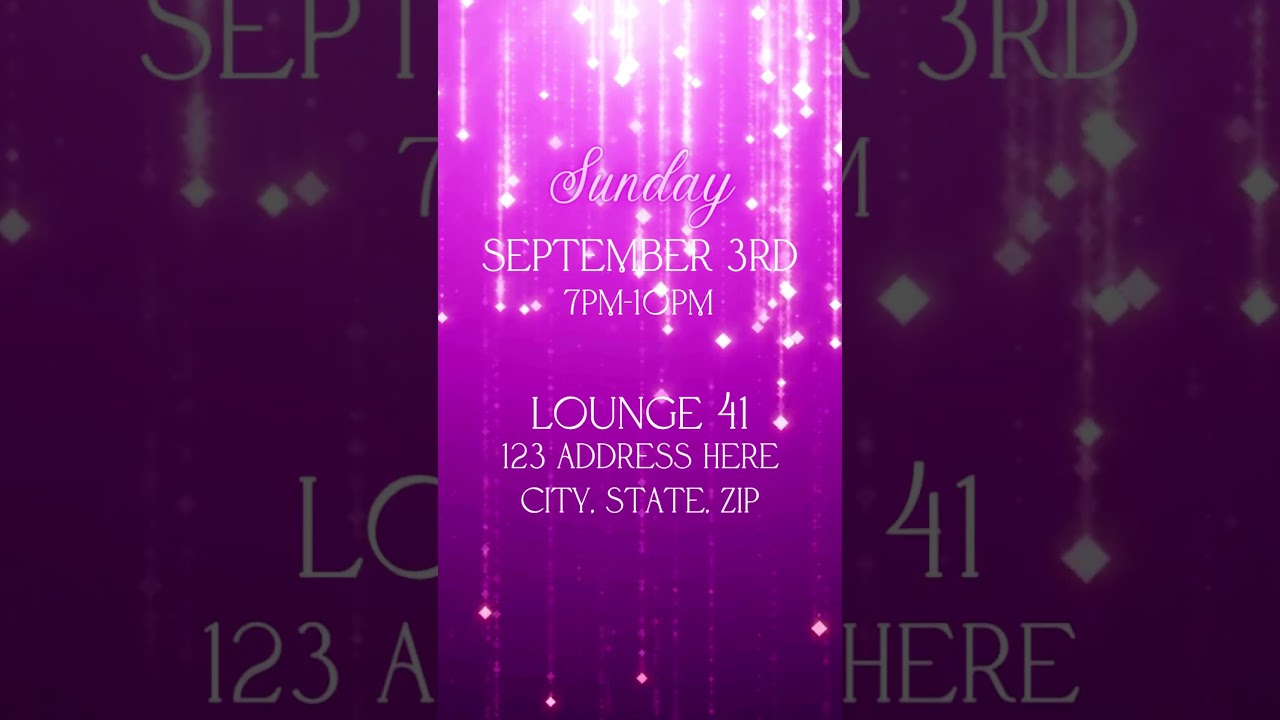 Purple Diamond Birthday Video Invite