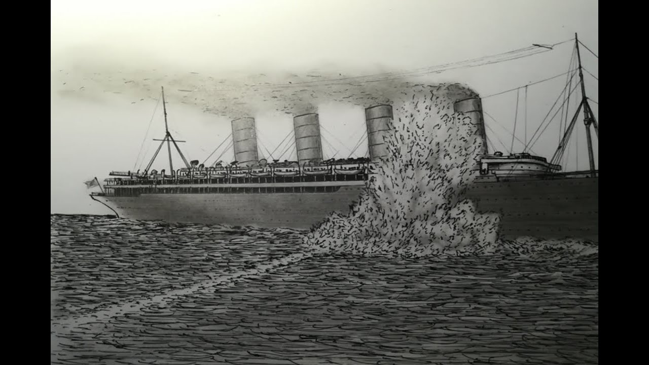 LUSITANIA EXPLOSION DRAWING | 105 YEARS