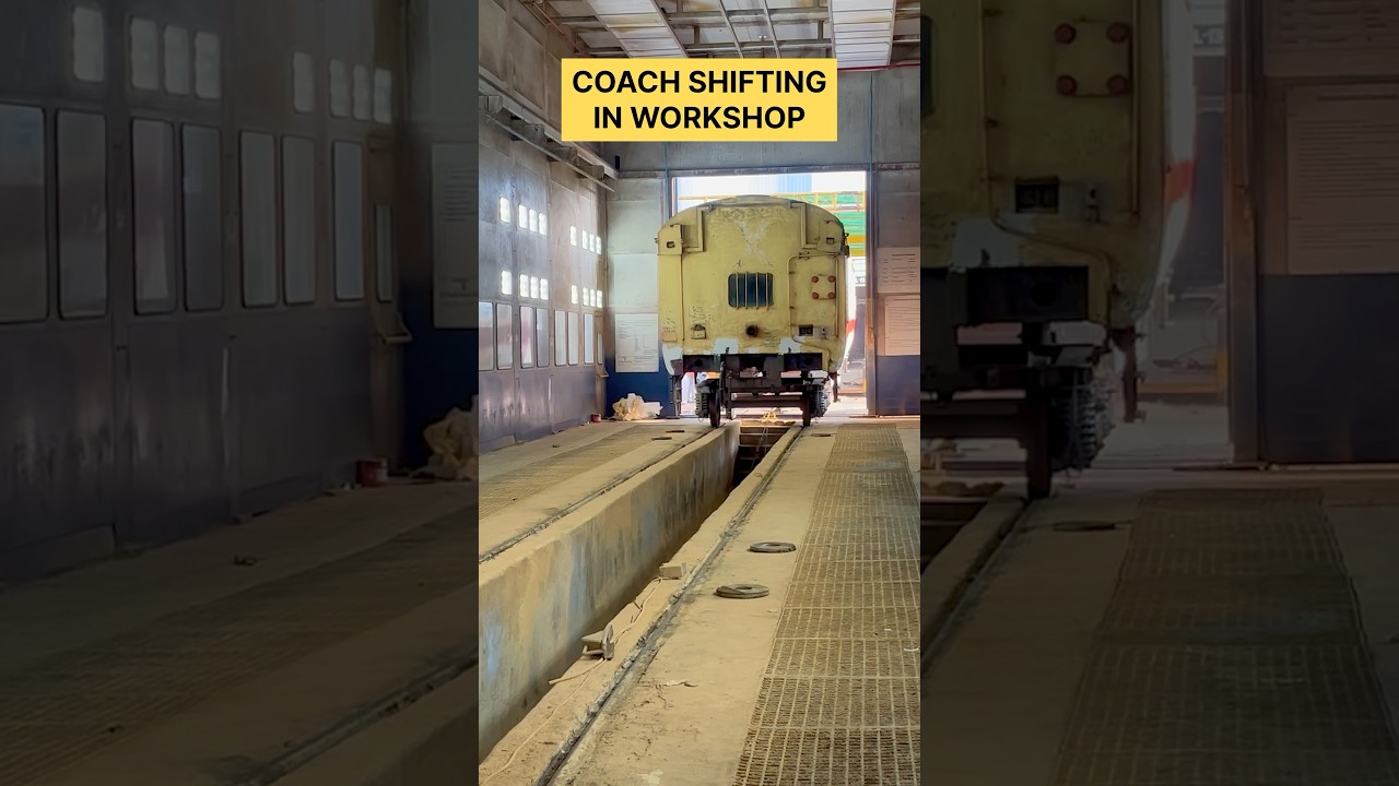Coach Shifting in Indian Railway Workshop. #railway #icfcoach #train