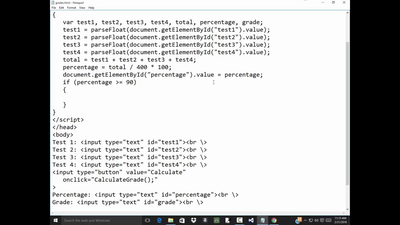 Introduction to Computer Science - Conditional Processing - Grade Calculation