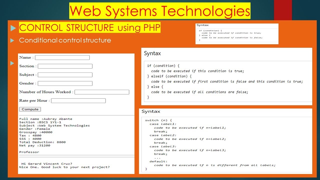 Lesson 4: Conditional Statements using PHP