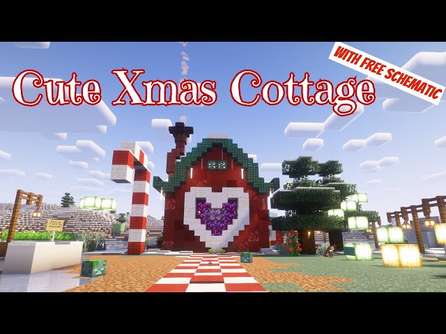 Cute Christmas Cottage with xmas tree Minecraft Map