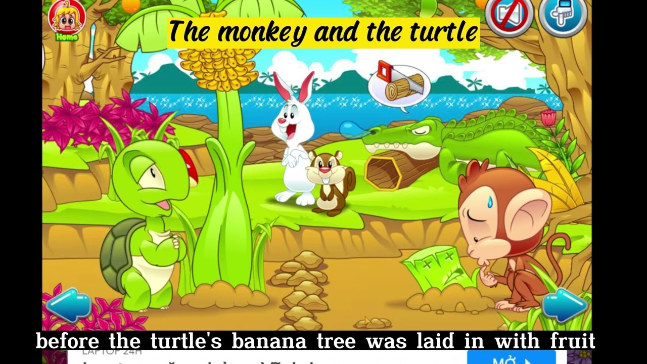 The monkey and the turtle | fairy tales for kids