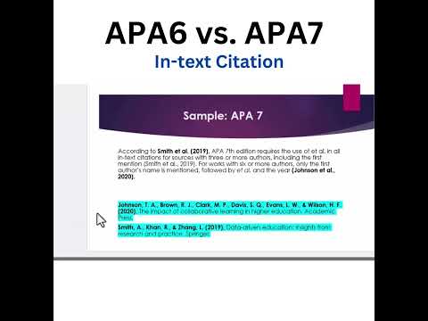 Citing APA7 Format || Difference between APA 6 and APA 7 #APA6 #APA7
