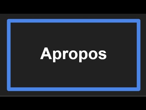 Meaning of Apropos