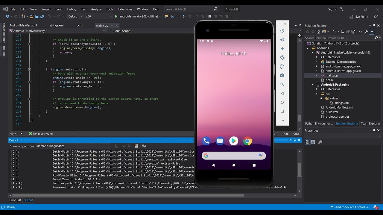 Android Emulator in Visual Studio 2019 | Xamarin Getting Started