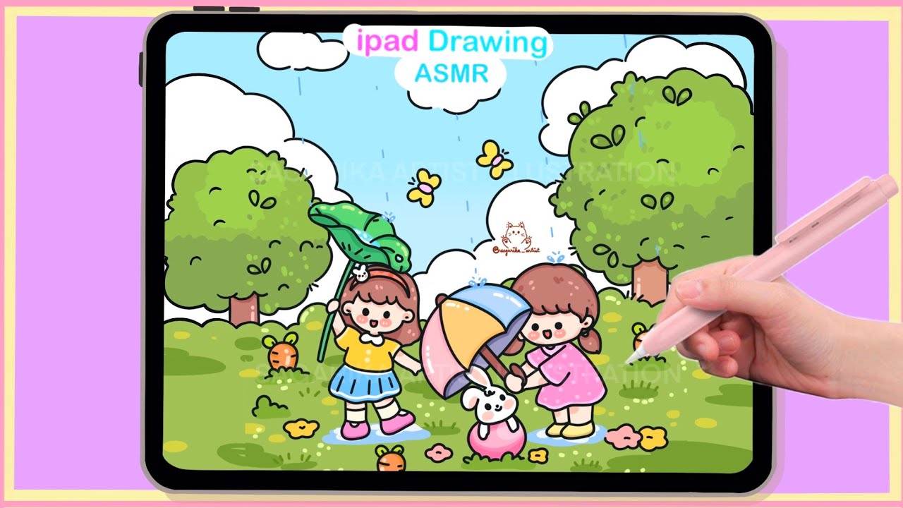 ✨ASMR✨ Cute iPad Drawing✨Paper feel texture,procreate artwork✨ iPad Tok Tok