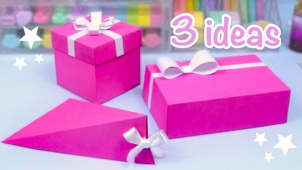 3 Ideas de cajas para regalo fáciles / Manualidades de papel / Cajas de papel para regalar / Origami