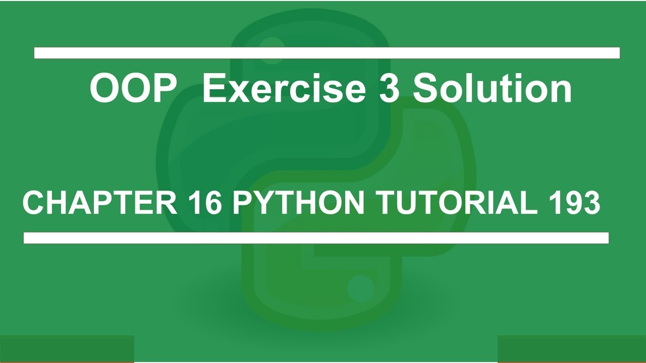 OOP Exercise 3 : Python tutorial 192