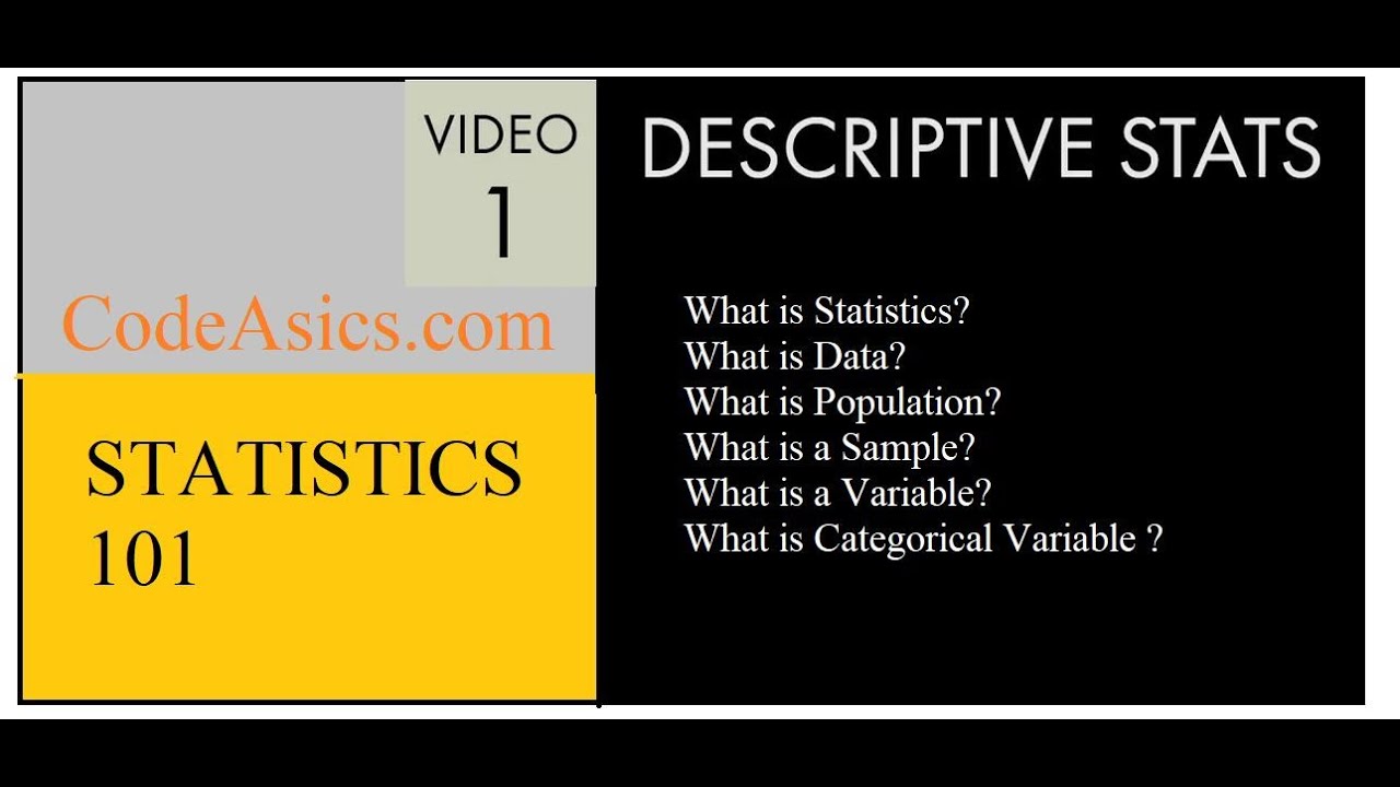 Statistics 101: Descriptive Statistics,Introduction |Lesson 1