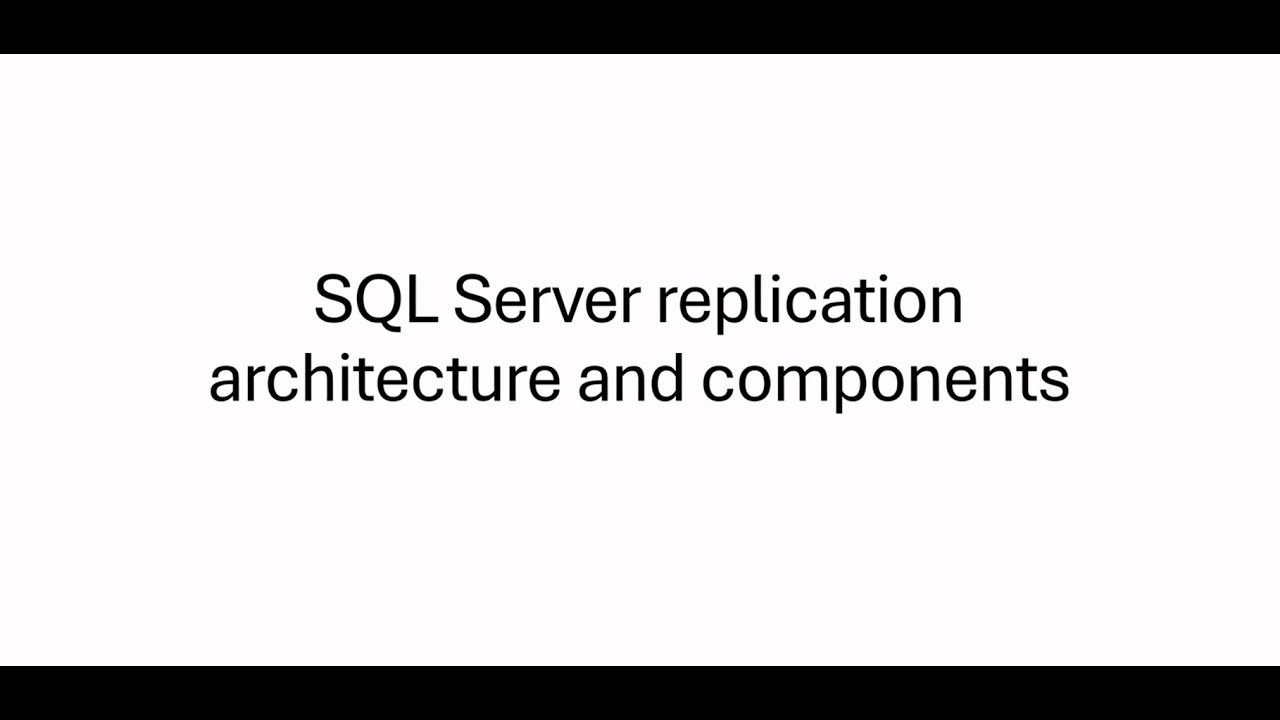 1. SQL Server replication architecture and components