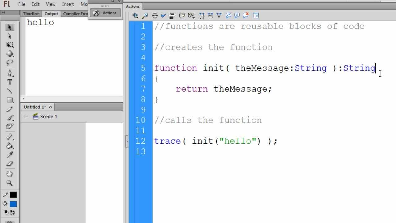 Flash CS6 Actionscript 3 & 2 for Beginners - Functions