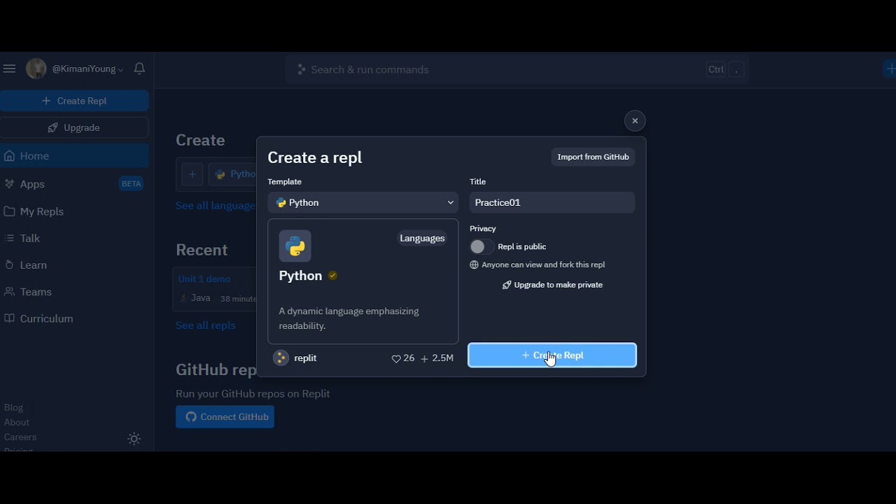 USING REPLIT.COM to Code Online in Python, Java and many more