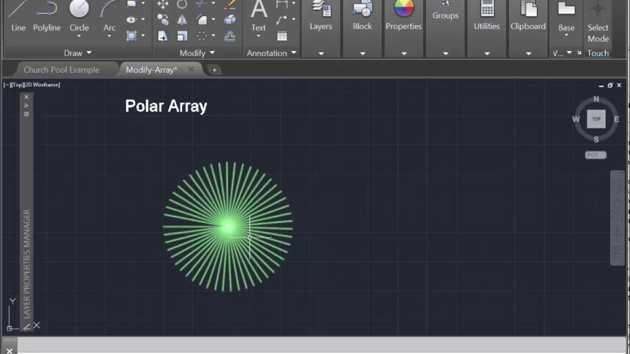 AutoCAD Array:  Rectangular, Polar and Path