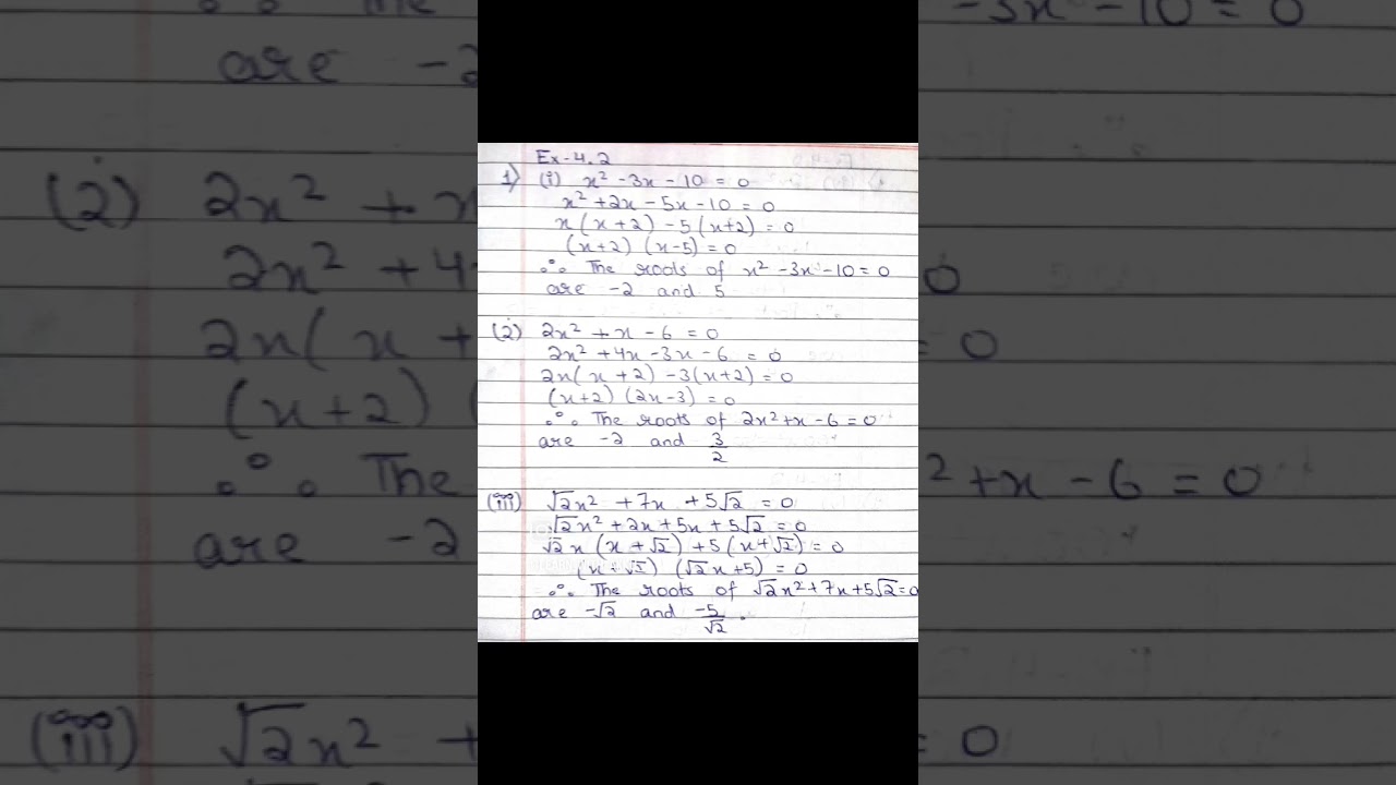 Quadratic equation class 10 - Exercise 4.2 (Part-1) solution #learnwithakku #maths #ncertsolutions