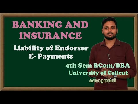 Liability of Endorser | E payments | Allonge | Banking | Calicut University |Bcom/BBA| Malayalam