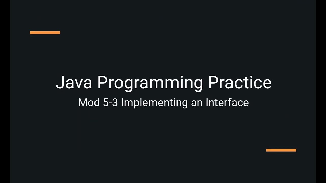 Java Practice Examples - Module 5-3 Implementing an Interface