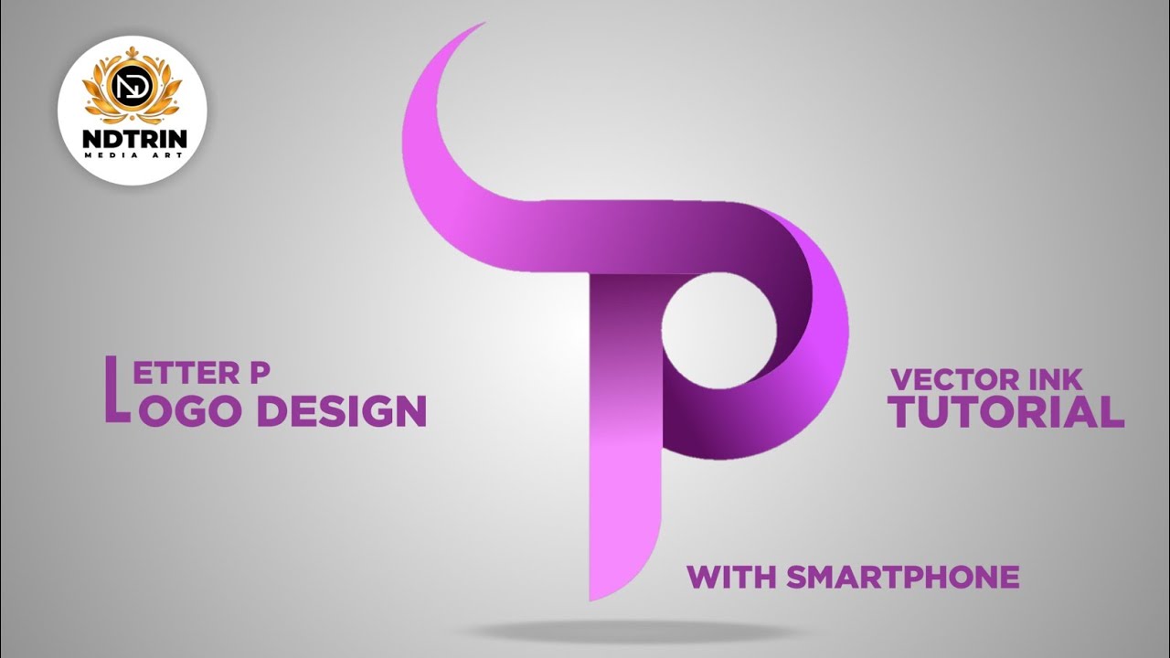 Letter P logo design with smartphone | how to create logo in vector ink