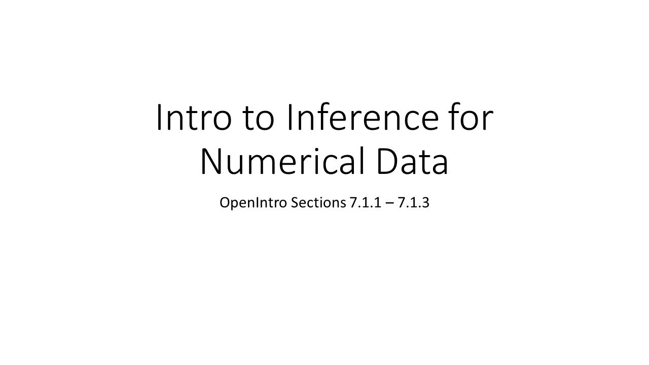 Presentation: Sections 7.1.1 - 7.1.3 - Intro to Inference for Numerical Data