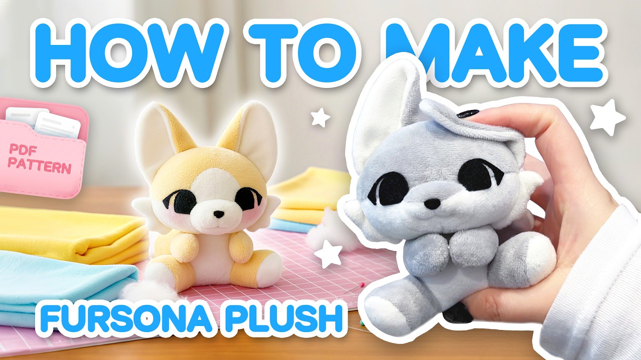DIY Fursona Plush Tutorial: 9cm Sitting Furry Pattern | PDF Sewing Pattern Available