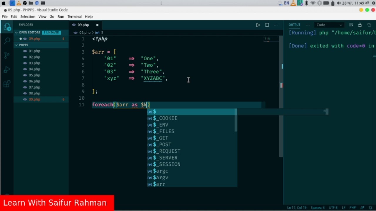 How to Displays array keys and values in PHP