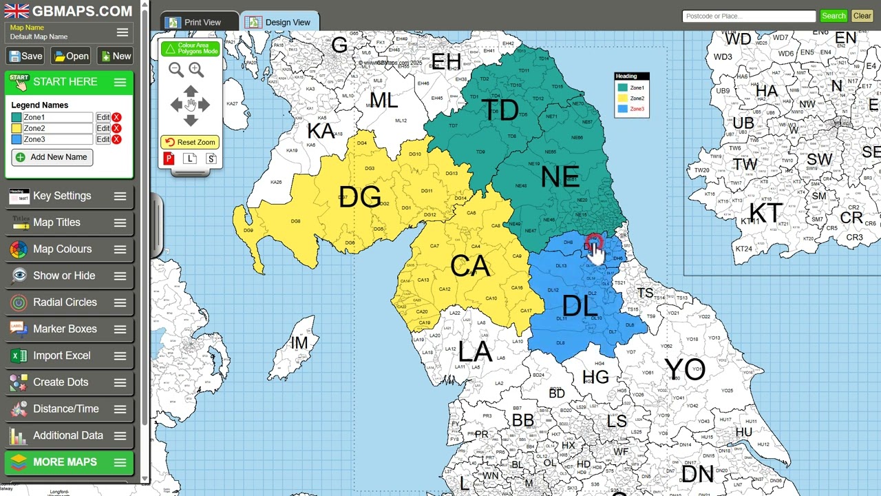 Creating your first simple postcode territory map