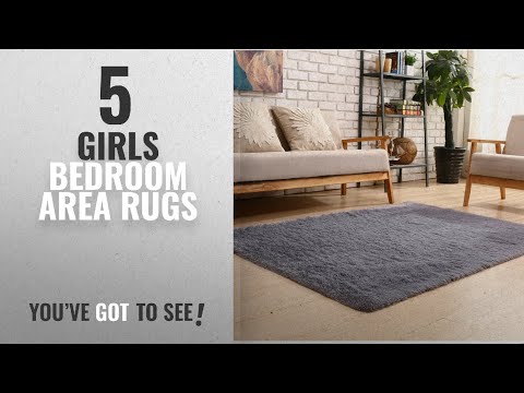 Top 10 Girls Bedroom Area Rugs [2018 ]: YOH Soft Sofa Area Rugs Girls Room Decor Fluffy Grey Rugs