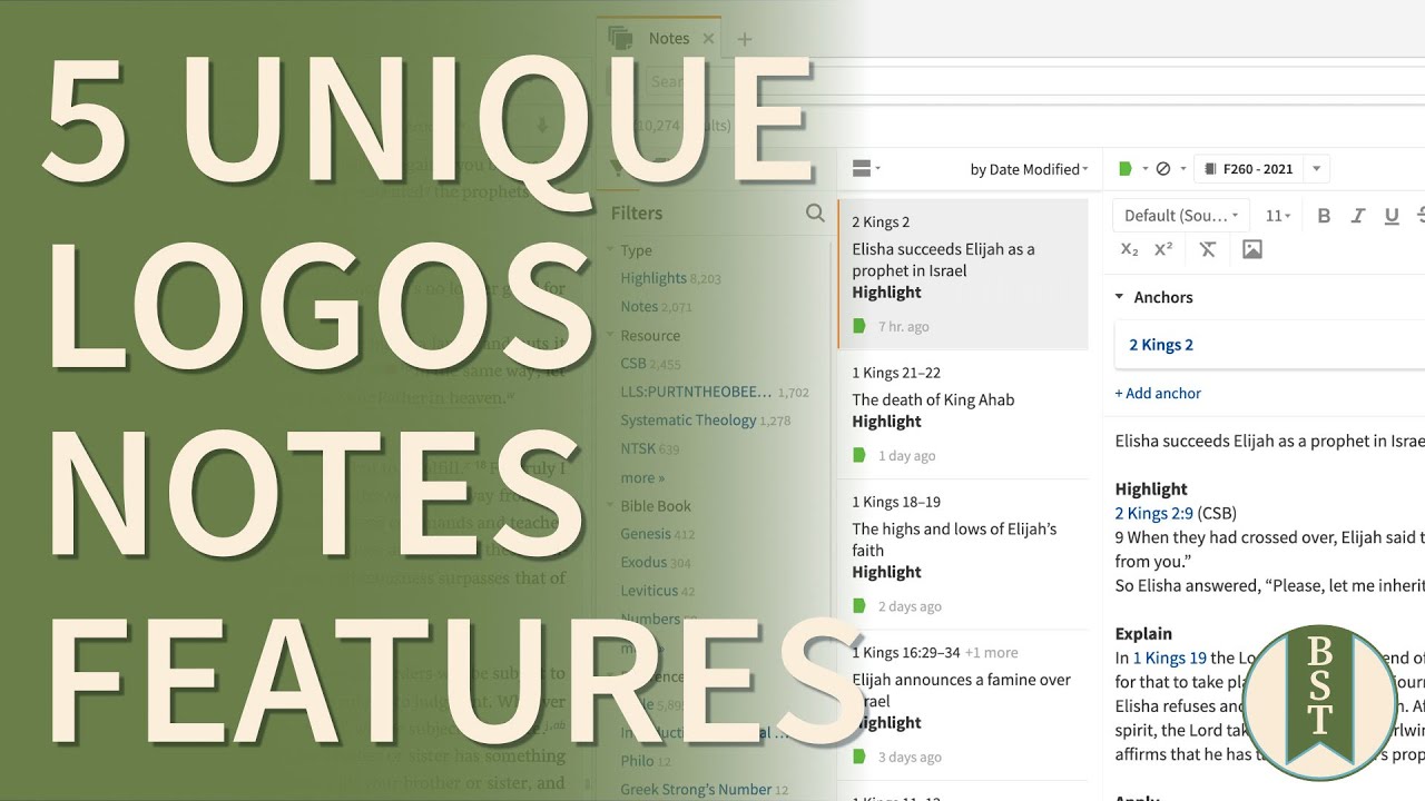 Logos Bible Software: 5 Unique Notes Features