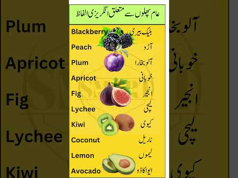 Learn Fruit Names in English with Urdu Meanings | Smart Study Zone