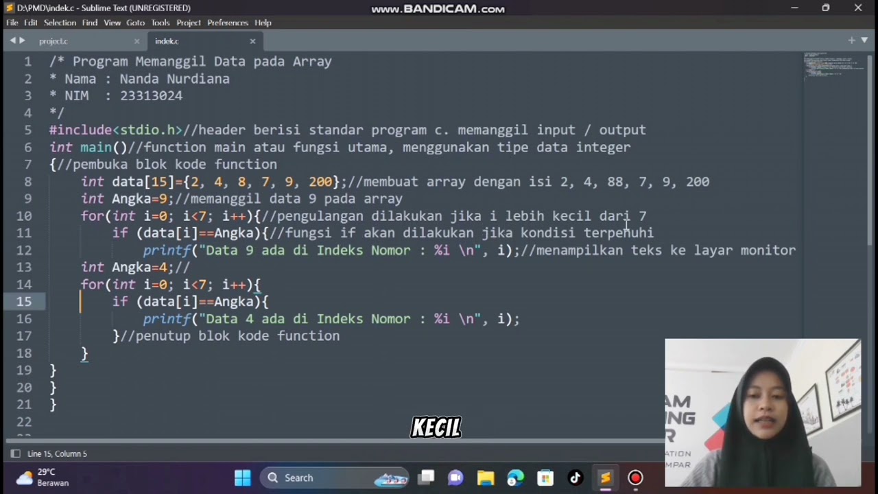 TUGAS ALGORITMA PEMROGRAMAN MEMBUAT PROGRAM ARRAY