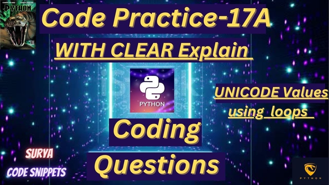 Coding Practice 17A | Unicode Values using Loops | CCBP| #python #code|#nxtwave #idp ​