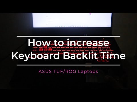 How to change keyboard backlight time in ASUS TUF/ROG Laptops
