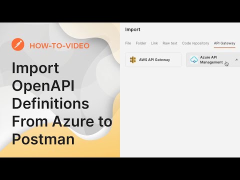 Import OpenAPI definitions from Azure API Management to Postman