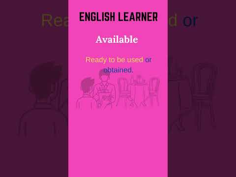 English Word - Available - Meaning With An Example #englishwords #english #available