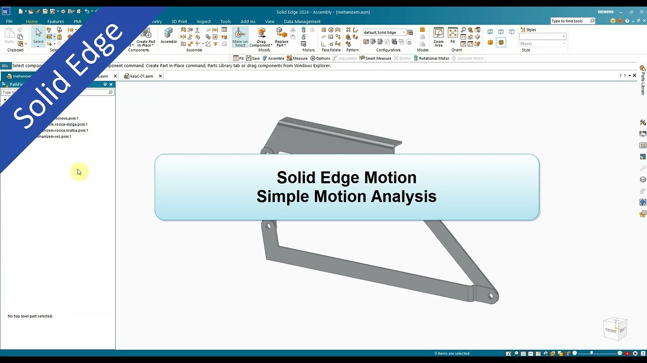 Solid Edge Assembly - simple motion analysis